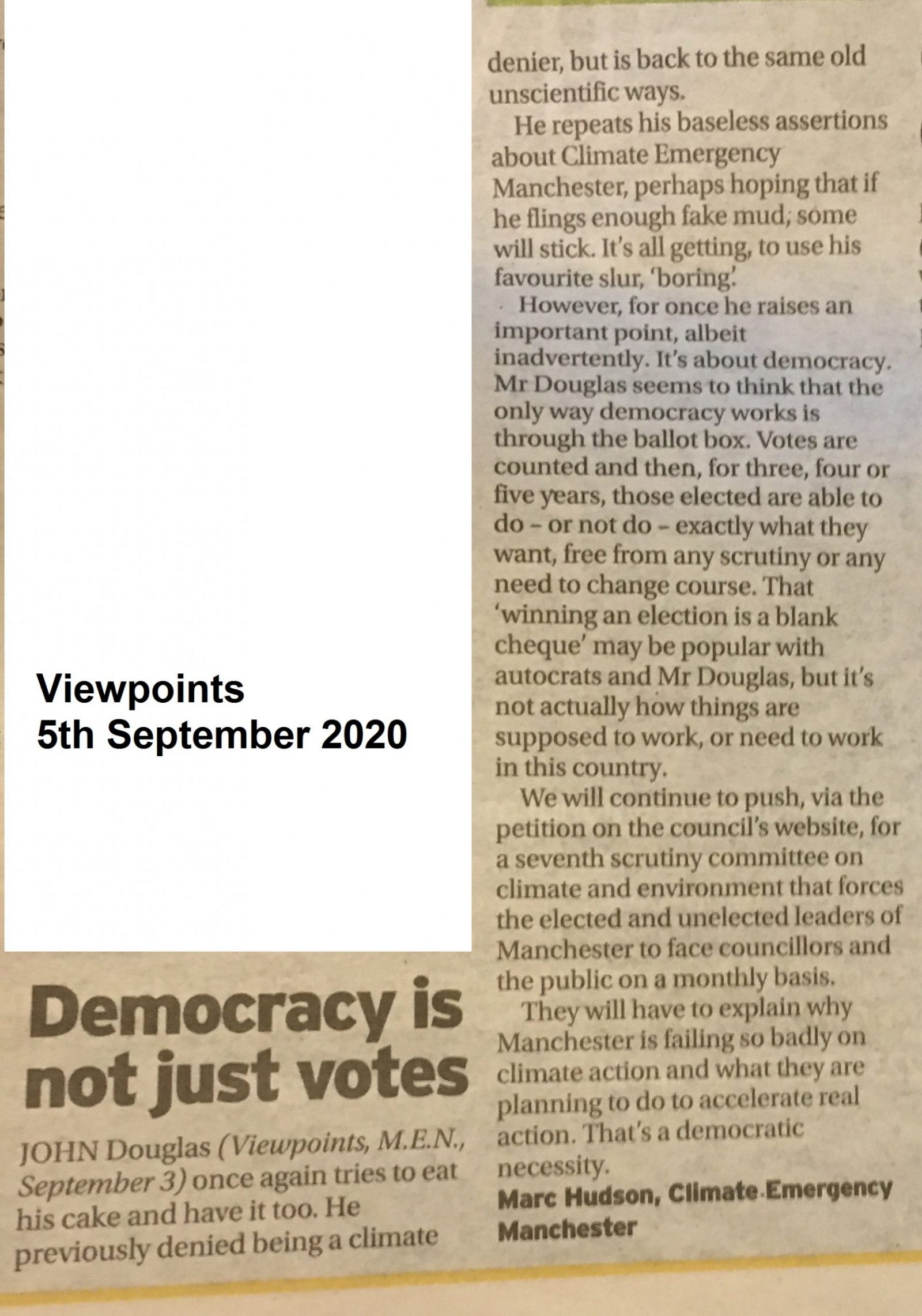 @ClimateEmergMcr has 3rd best #climate letter in today’s #Manchester ...